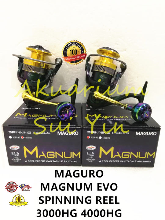 MAGURO MAGNUM EVO SPINNING LIGHT JIG REEL 3000HG 4000HG | Lazada