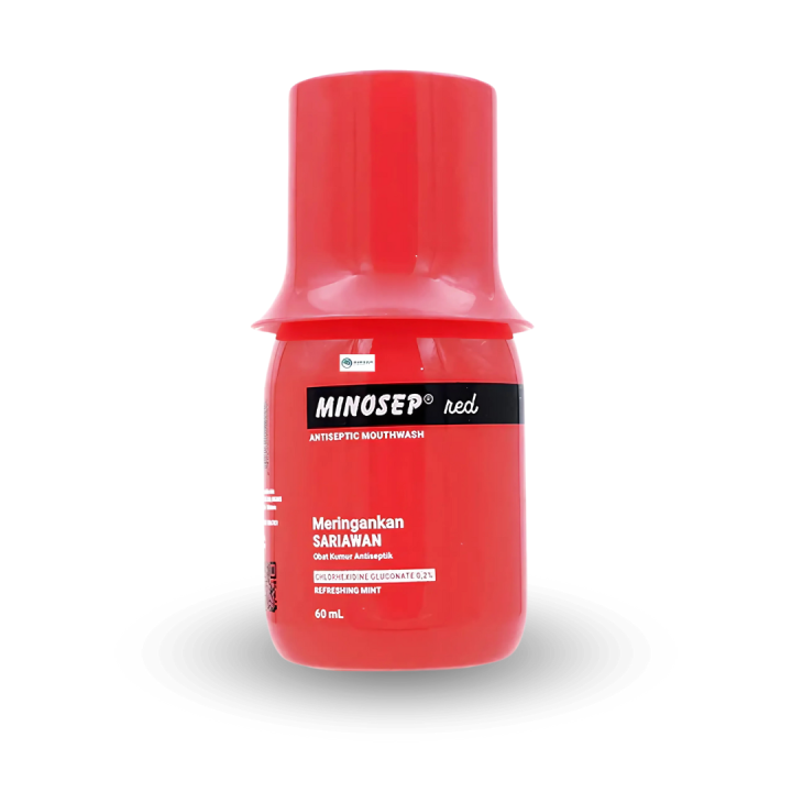 Minosep Merah Obat Kumur Antiseptik Atasi Bau Mulut Penghilang Sakit ...