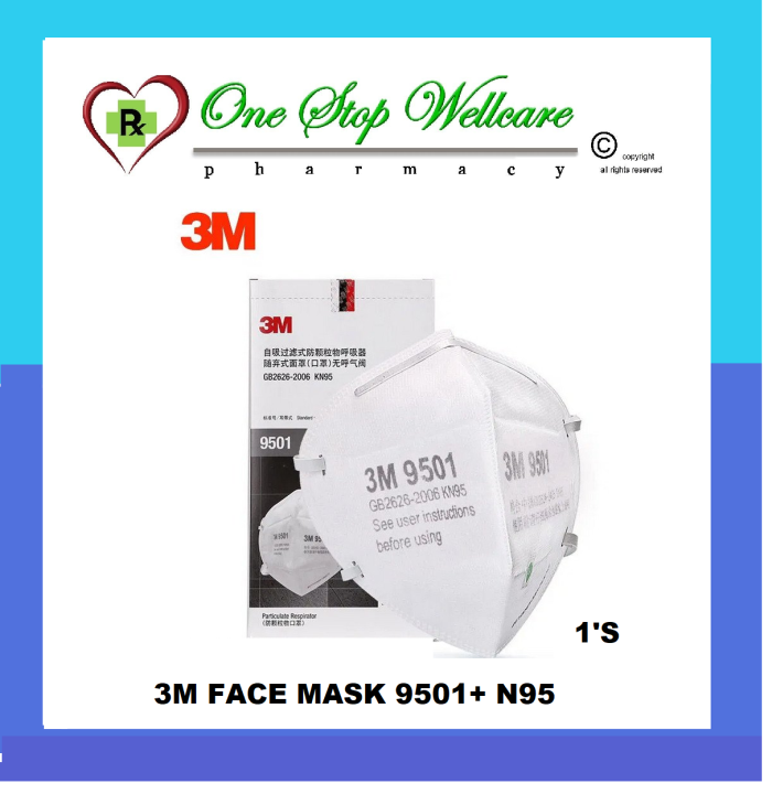 3M FACE MASK 9501+ N95 1X2'S | Lazada