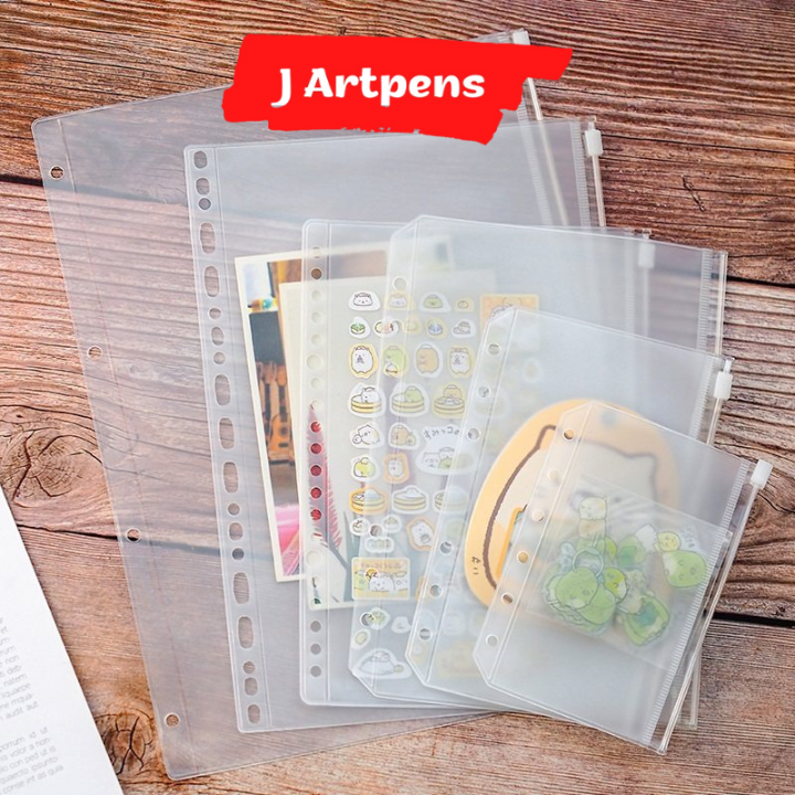 Túi PVC Phụ Kiện Bìa Sổ Còng Túi Zip Gắn Sổ Còng A6 6 Lỗ A5 6 20 Lỗ B5 ...