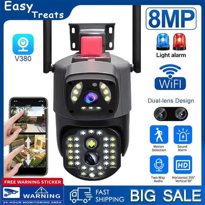 V380 Pro HD 8MP 4K Dual Lens IP66 Waterproof Color Night Vision ...