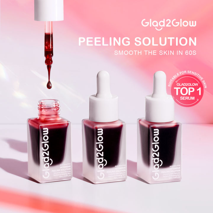 [3PCS] Glad2Glow Peeling Solution 15ml AHA BHA PHA INTENSIVE 1/2/3pcs ...