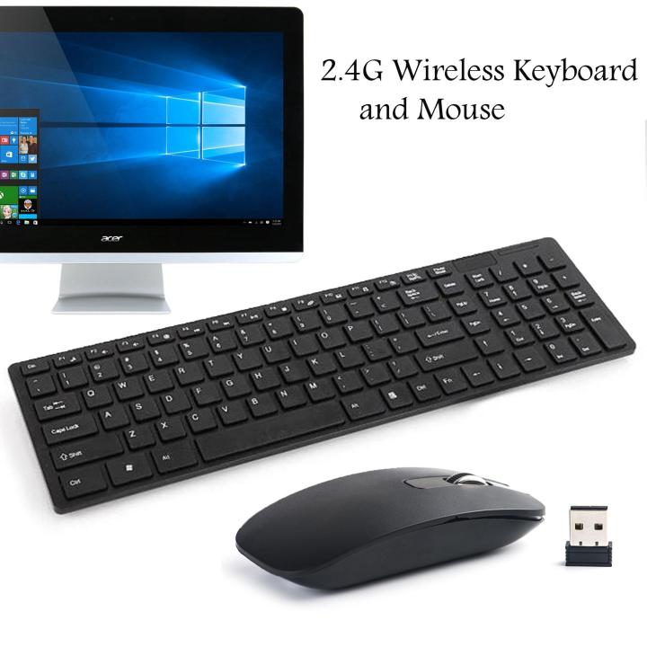 2.4G Ultra-Thin Wireless Keyboard With Mouse and USB Receiver | Lazada PH