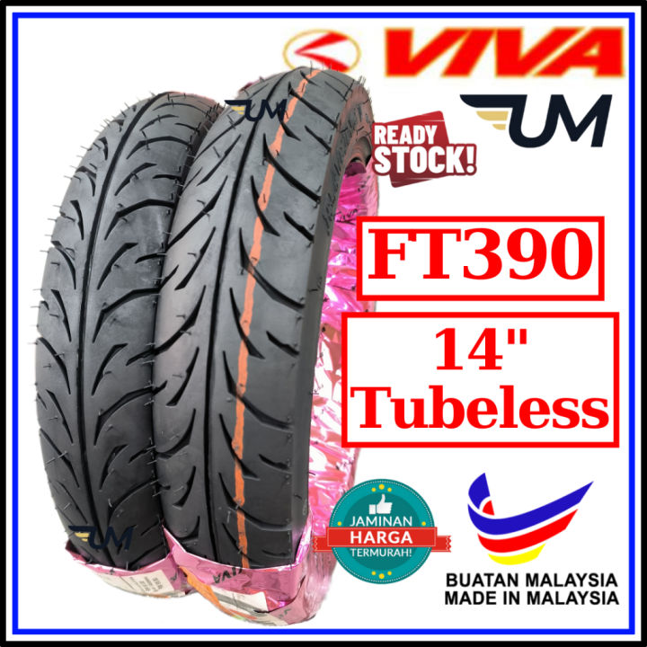 TAYAR VIVA TUBELESS FT390 BUNGA TAJAM VIRAL BATTLAX SCOOTER SKUTER TYRE ...