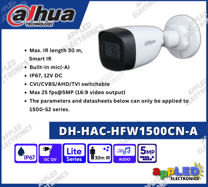 Dahua DH-HAC-HFW1500CN-A 5MP HDCVI IR Bullet Analog CCTV Camera | Lazada PH