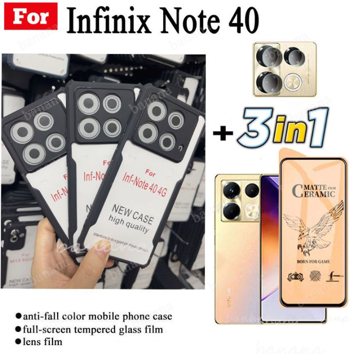 3 in 1 เคสโทรศัพท์มือถือ ฟิล์มเซรามิค กันกระแทก พร้อมฟิล์มเลนส์กล้อง ...