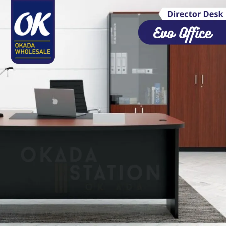 OKADA Director Table EVO / Office Table with Drawer / Meja Pejabat ...