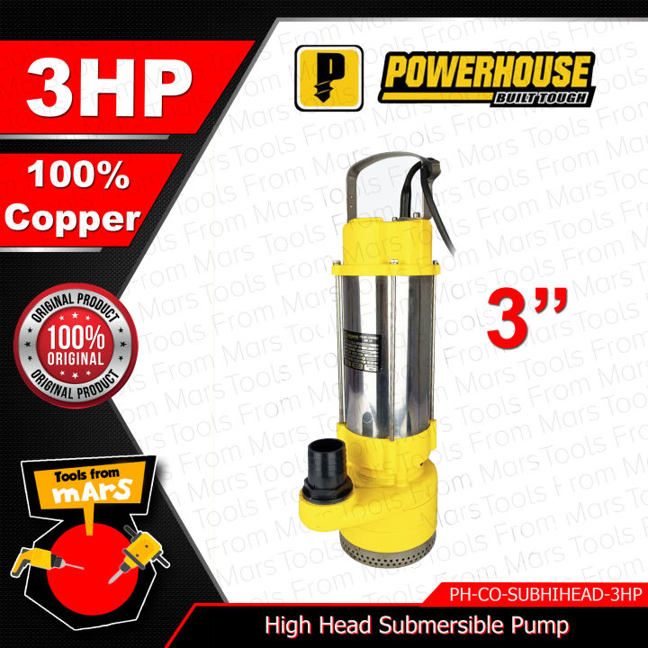 POWERHOUSE High Head Clean Water Submersible Pump 3HP 100% COPPER PH-CO ...