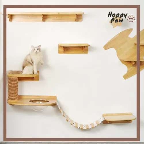 Cat Wall Climbing Frame DIY Cat Wall Ladder House Bed Cat Wall ...