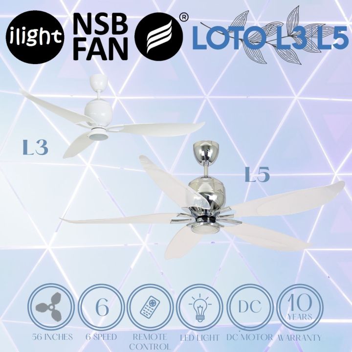 NSB LOTO L5/L3 56 Inches Designer Ceiling Fan DC MOTOR | Lazada