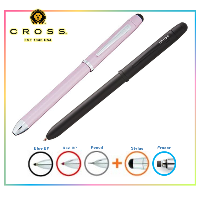 Cross Tech3 Multifunction Ballpoint-Black-Red Pencil Stylus Pen Satin ...