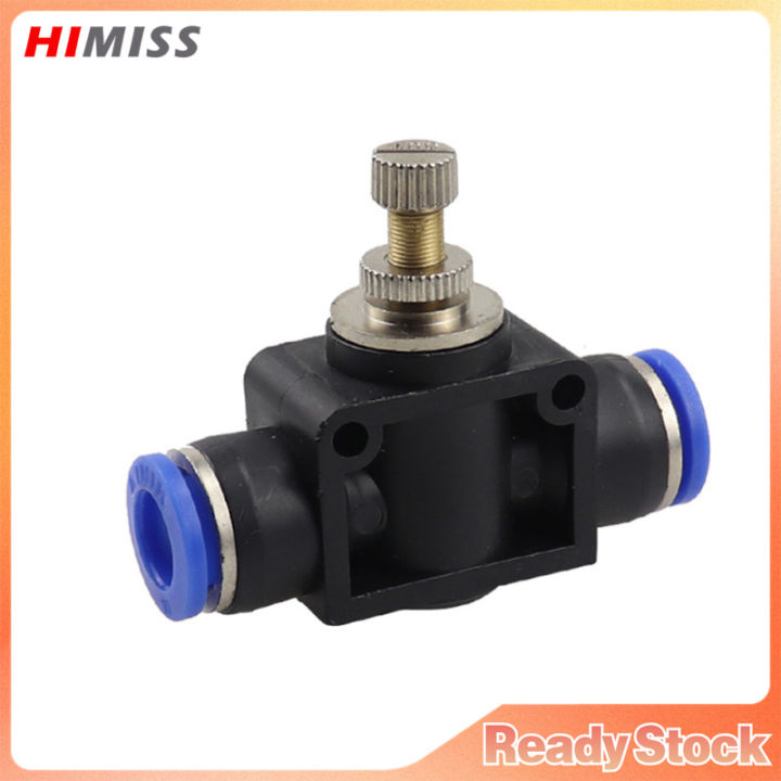 HIMISS 360 Degree Rotation Pneumatic Fittings Adjustable Flow Control Valve Speed Air Pressure ...
