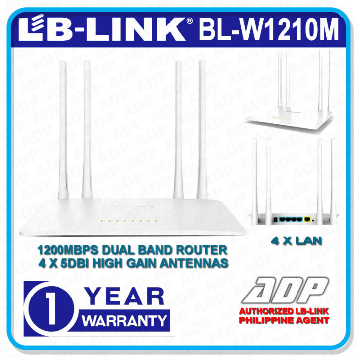 LBLINK BL-W1210M AC1200 1200mbps Dual Band 4 Antenna Router [ lb-link ...