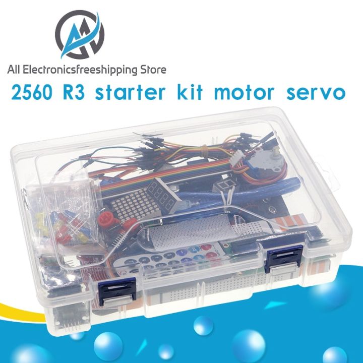 Mega 2560 R3ชุดสตาร์ทมอเตอร์ Servo Rfid รีเลย์ช่วงอัลตราโซนิก Lcd ...