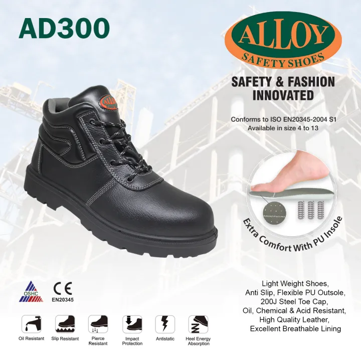 ALLOY AD300 Safety Shoes for Men/Women, Light weight design with Steel ...