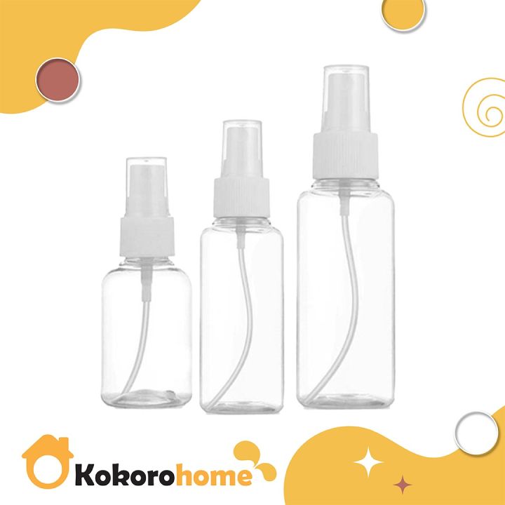 KOKORO Small Bottle Transparent Spray Bottle Travel Size Bottles Empty ...