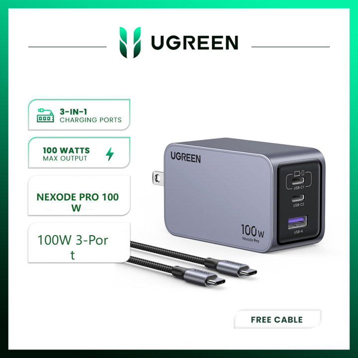 UGREEN NEXODE PRO 100W 3-Port GaN Fast Charger Set | Lazada UGREEN NEXODE PRO 100W 3-Port GaN Fast Charger Set | Lazada