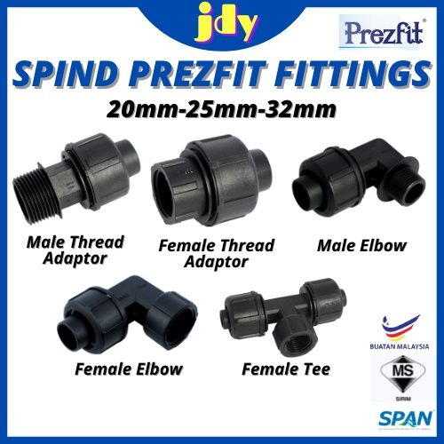 Spind Prezfit HDPE Joint Fitting MTA/FTA/Male Elbow/Female Elbow/Female ...