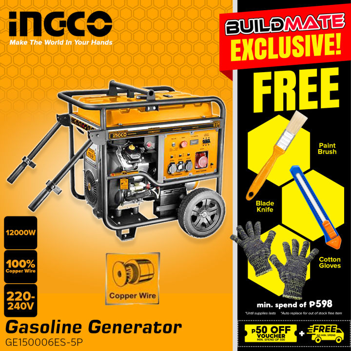 INGCO Gasoline Generator 15KVA 12000W GE150006ES-5P - BUILDMATE - IPT ...