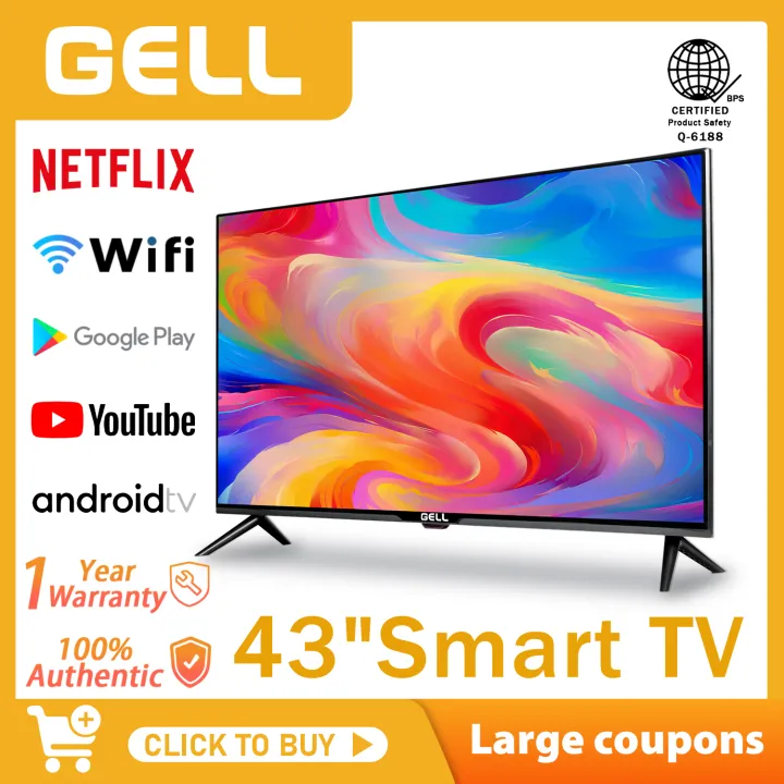GELL 43 inch smart android tv flat screen Youtube/Netflix Android led ...