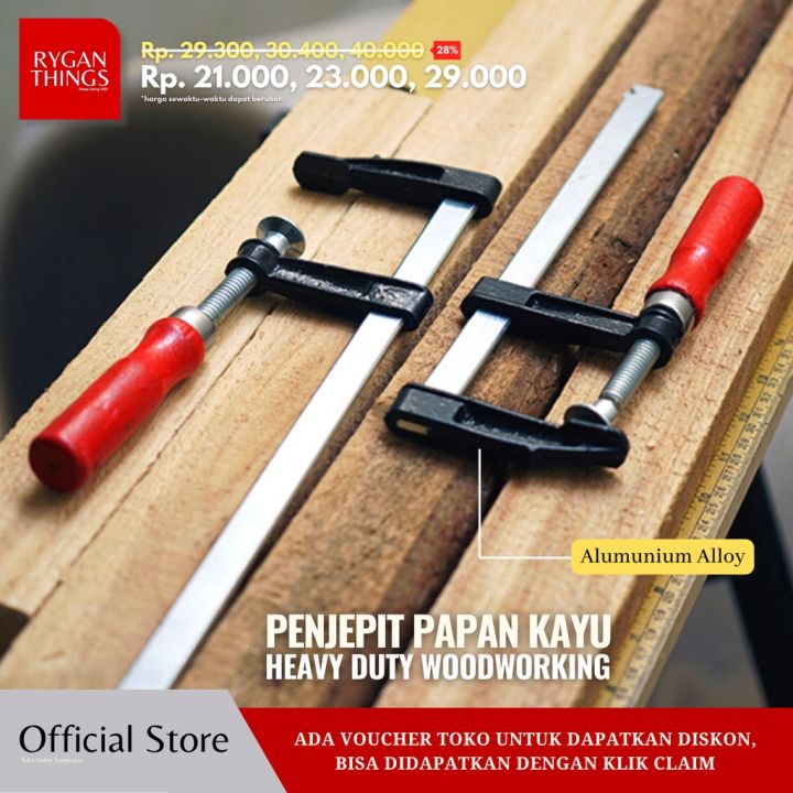 BESTTOOLS Klem F Penjepit Papan Kayu Besi Kaca F Clamp Catok Press Kayu ...