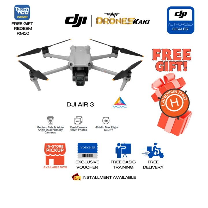DJI Air 3 | Camera Drone | Medium Tele & Wide-Angle Dual Primary ...