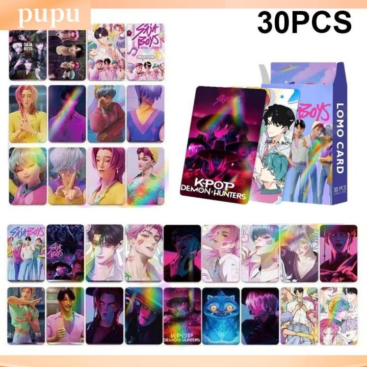 PUPU 30pcs Huntrix Kpop Demon Hunter Cards Holographic Card Anime Saja ...