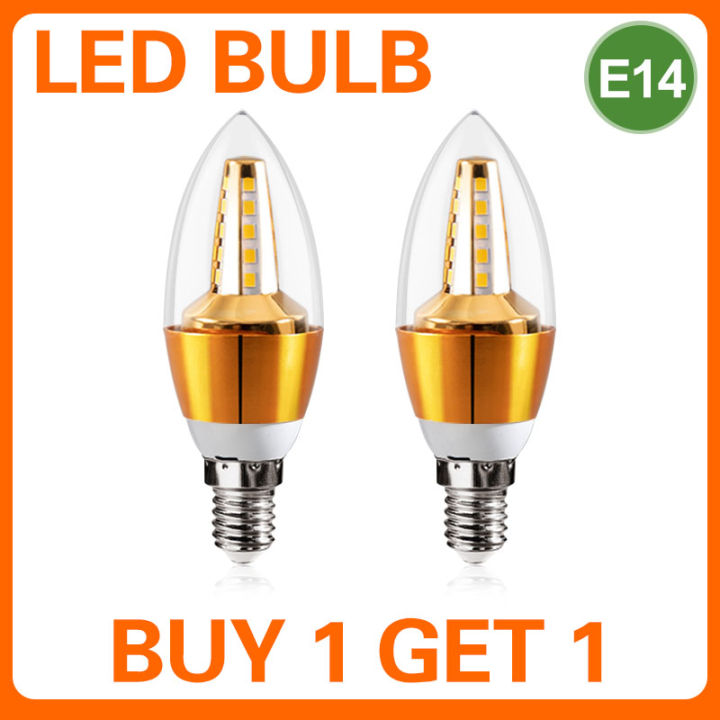 【Buy 1 Get 1 Free 】Kingdo Clear Transparent Candle Bulb Mini Candle ...