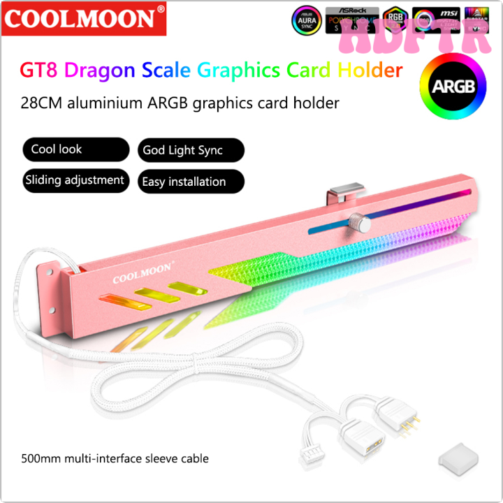 HDFTR COOLMOON GT8 Horizontal GPU Support 5V ARGB Bracket Support ...
