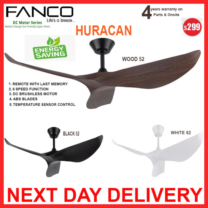 Fanco Huracan 52 inch DC Ceiling Fan With Remote control | Temperature ...