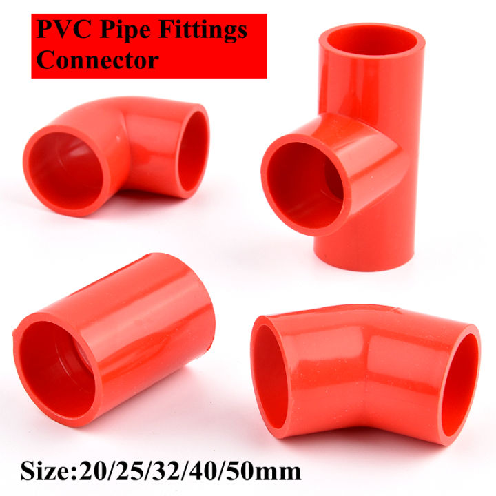 20mm~50mm Red PVC Pipe Fitting Connectors Garden Irrigation 90° Elbow ...