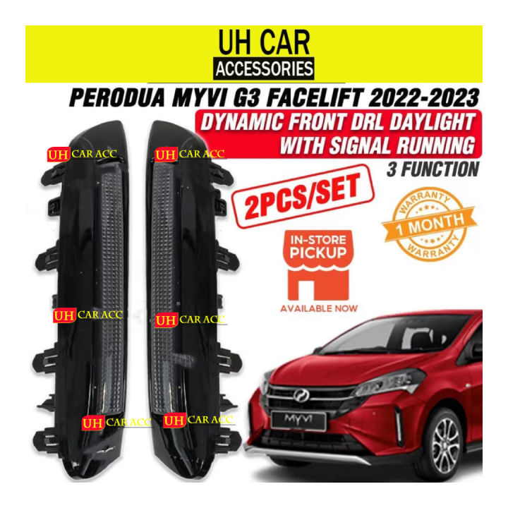 Perodua Myvi G3 Facelift 2022 - 2023 Dynamic Front DRL Daylight With ...