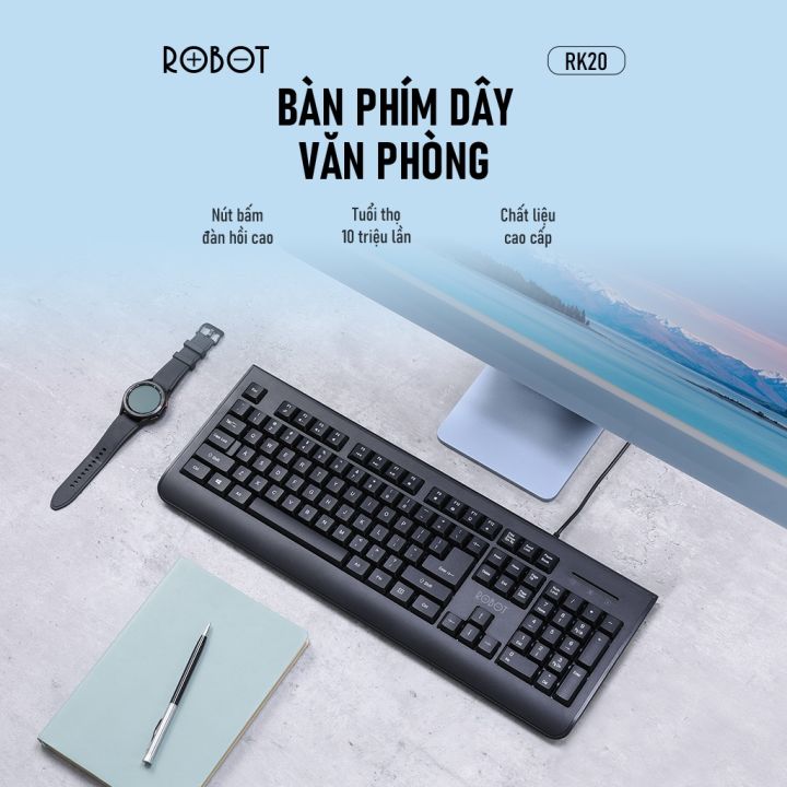 [Bảo Hành 12 Tháng] Bàn Phím Dây Văn Phòng ROBOT RK20 (Đen) - 104 Phím ...