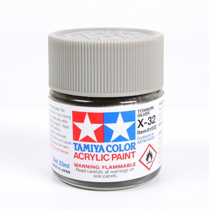 Tamiya Color Acrylic Paint X-32 (Titanium Silver) (23ml) | Lazada