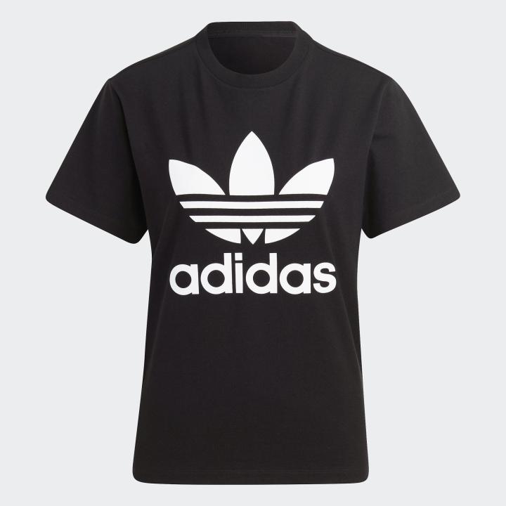 adidas ไลฟ์สไตล์ เสื้อยืด Adicolor Classics Trefoil ผู้หญิง สีดำ IB7421 ...