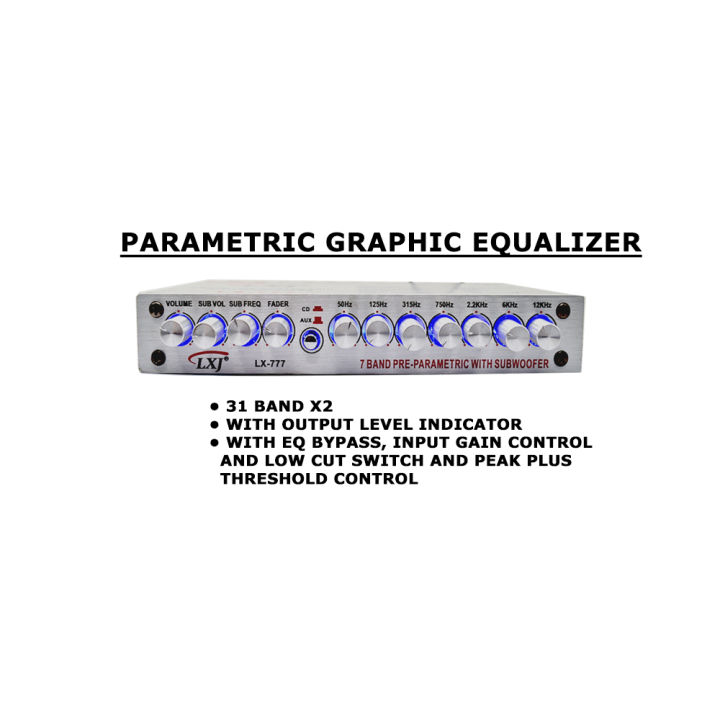 7 BAND PRE-PARAMETRIC GRAPHIC EQUALIZER WITH SUBWOOFER LX777EQ LXJ ...