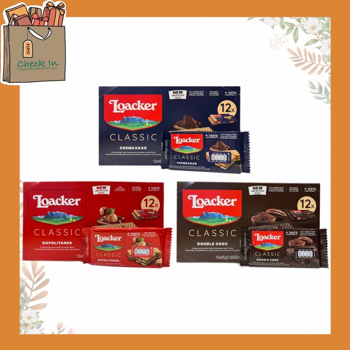 Loacker เวเฟอร์ ล็อคเกอร์ Napolitaner, Chocolate, Double Choc ขนาด 45 ...