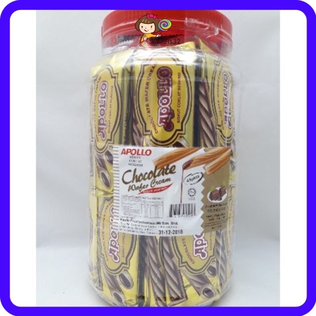 Apollo Stick Wafer Chocolate 45pcs | Lazada