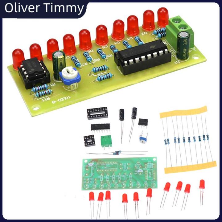 [Oliver Timmy] LED chaser flowing water light ne555 module + cd4017 pcb ...