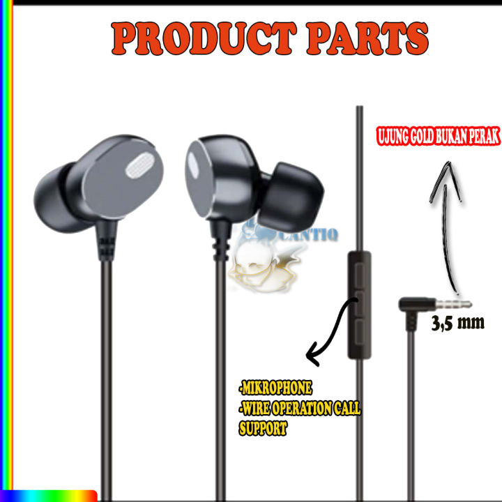 QCF Handsfree Onmax Stereo Extra Power Bass Handfree Earphone Cocok ...