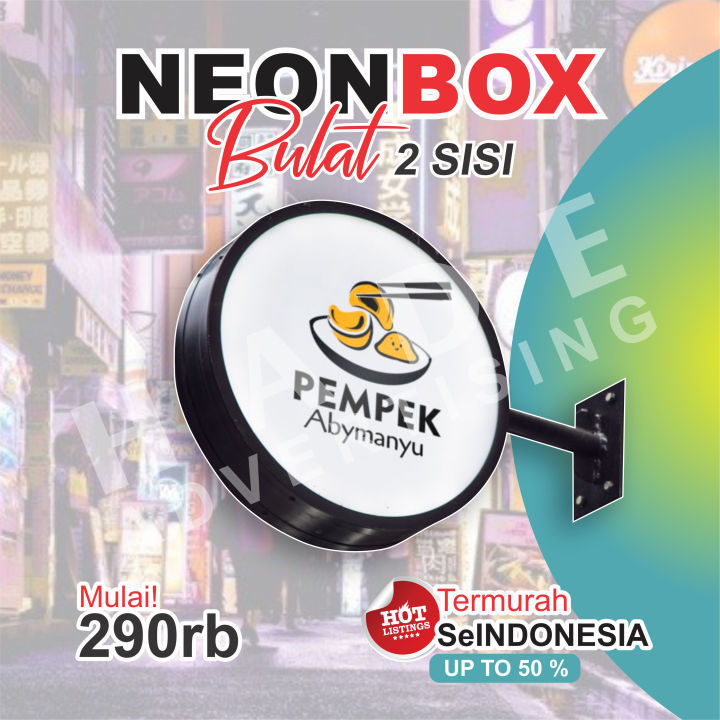 NEON BOX BULAT DUA SISI AKRILIK CUSTOM - PLANG IKLAN AKRILIK - PAPAN ...