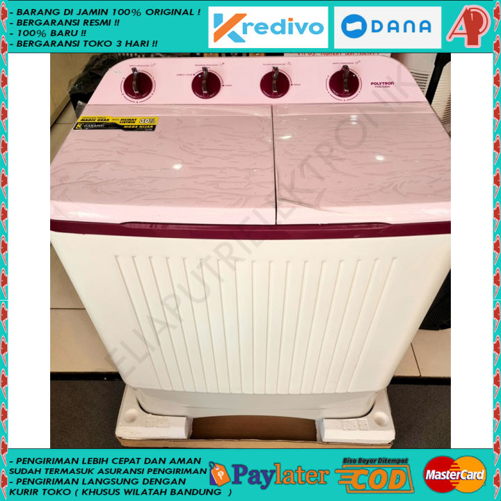 POLYTRON Mesin cuci 2 tabung 8 KG PWM-8366 | Lazada Indonesia