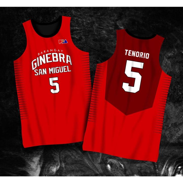PBA JERSEY | BARANGAY GINEBRA SAN MIGUEL TENORIO #5 RED & WHITE | FULL ...