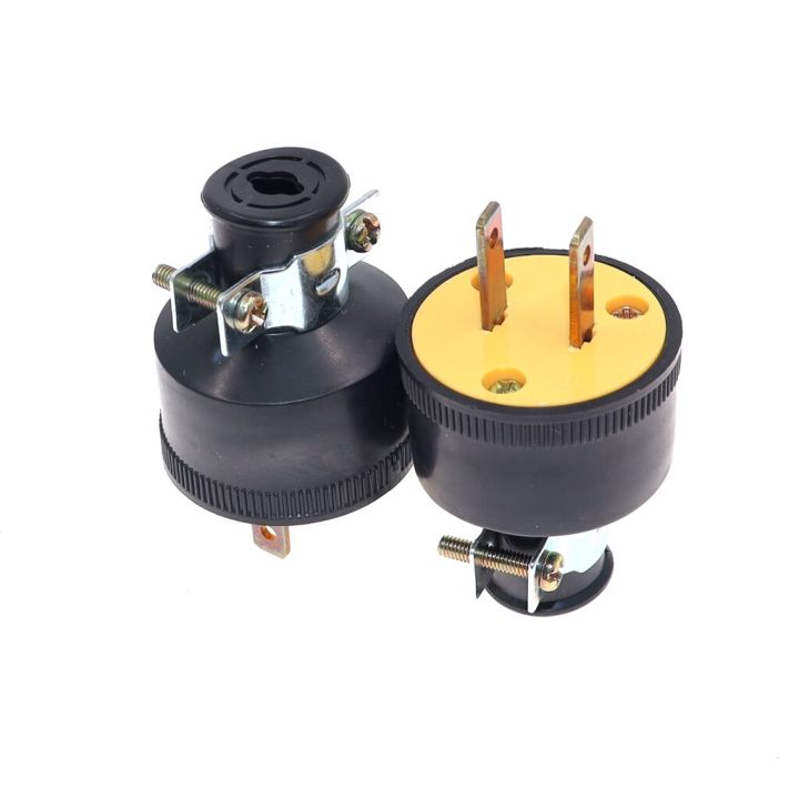 2 Prong Electrical Replacement Plug Extension Cord End 125v 15a 2pole