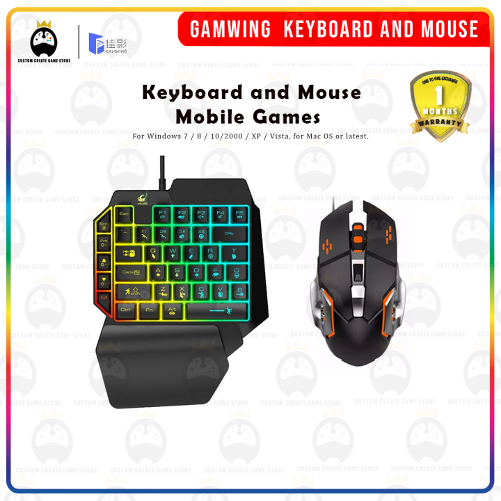 One-handed King Honor PUBG Chicken Dinner Game RGB Keyboard and mouse ...
