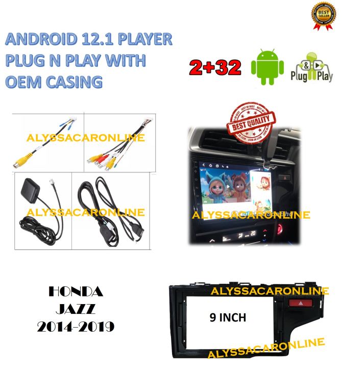 HONDA JAZZ 2014 - 2019 9 INCH Android Player With OEM Casing + Plug ...