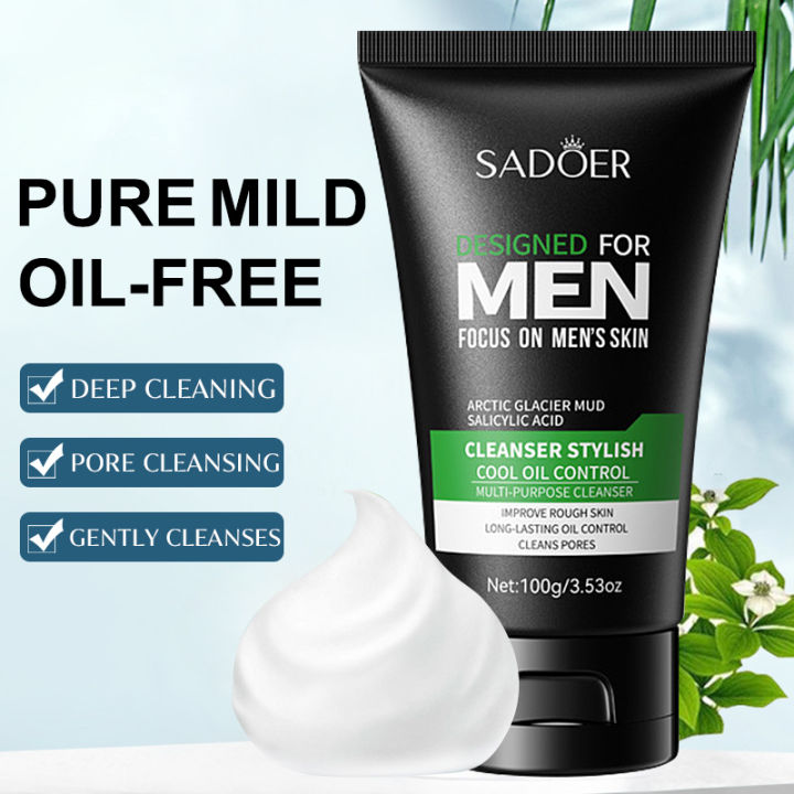 Daily Gentle Cleanser Face Cleanser for Men Facial Wash Bright Oil ...