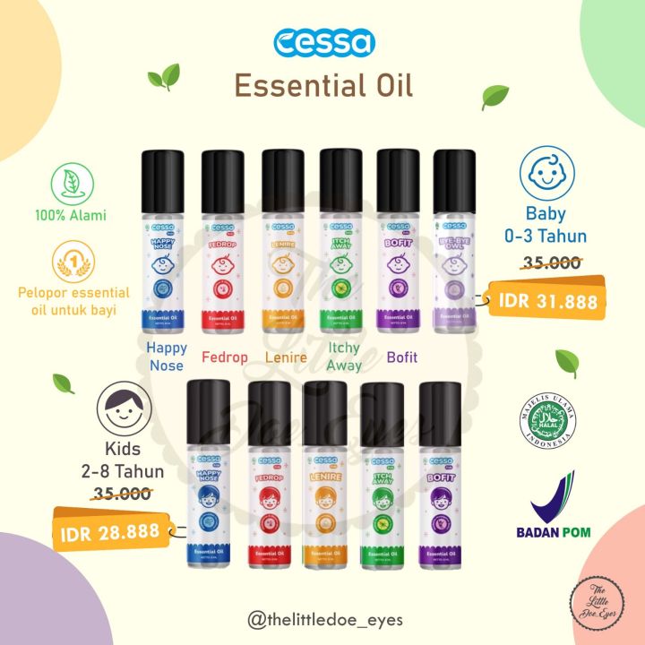 Cessa Baby and Kids Essential Oil Lenire / Iboost / Fever Drop / Cold ...
