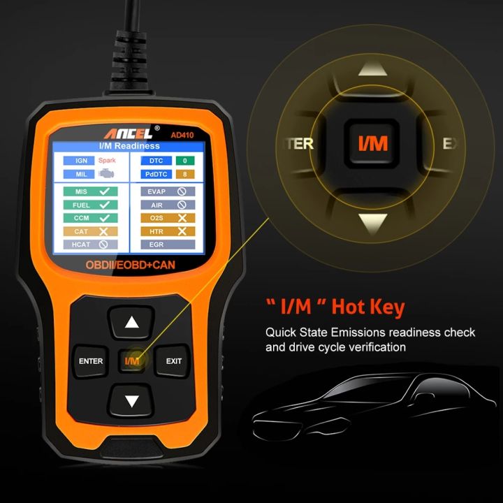Ancel AD410 PRO OBD2 Scanner Automotive Auto Check Engine Read/Clean ...