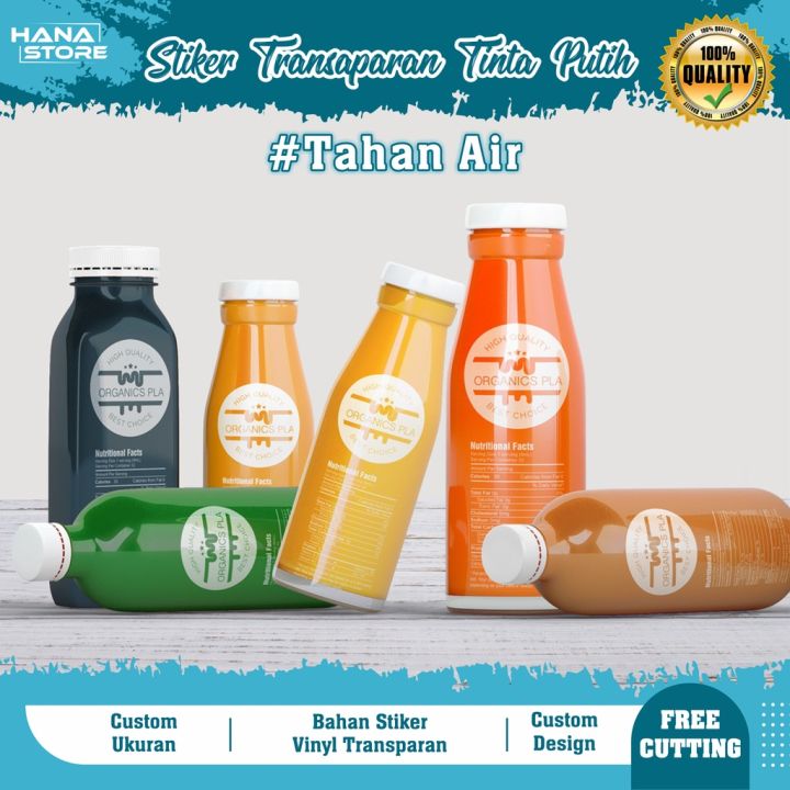 Cetak Stiker Transparan Tinta Putih / White Ink A3 + Cutting - Label ...